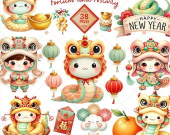 Lunar New Year Snake Png, Year of the Snake 2025 Png, Watercolor ...