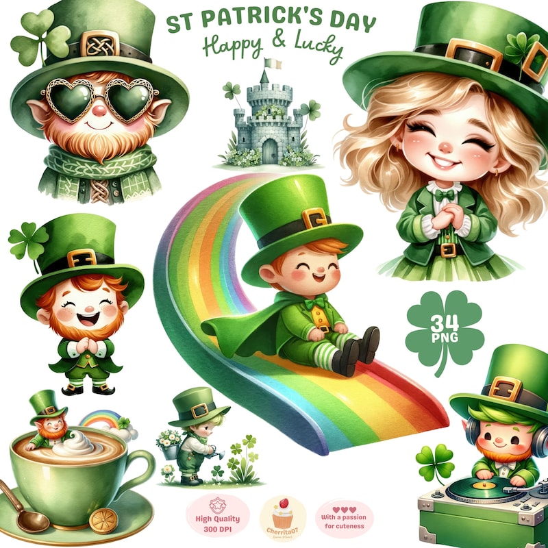 Leprechaun Clip Art - Etsy