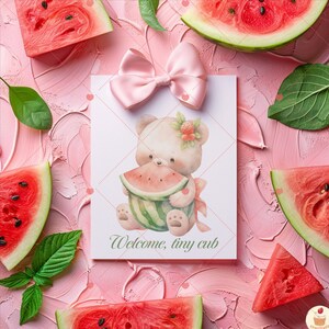 Watermelon Baby Bear Clipart, Teddy Bear Png, Baby Animal, Watermelon ...