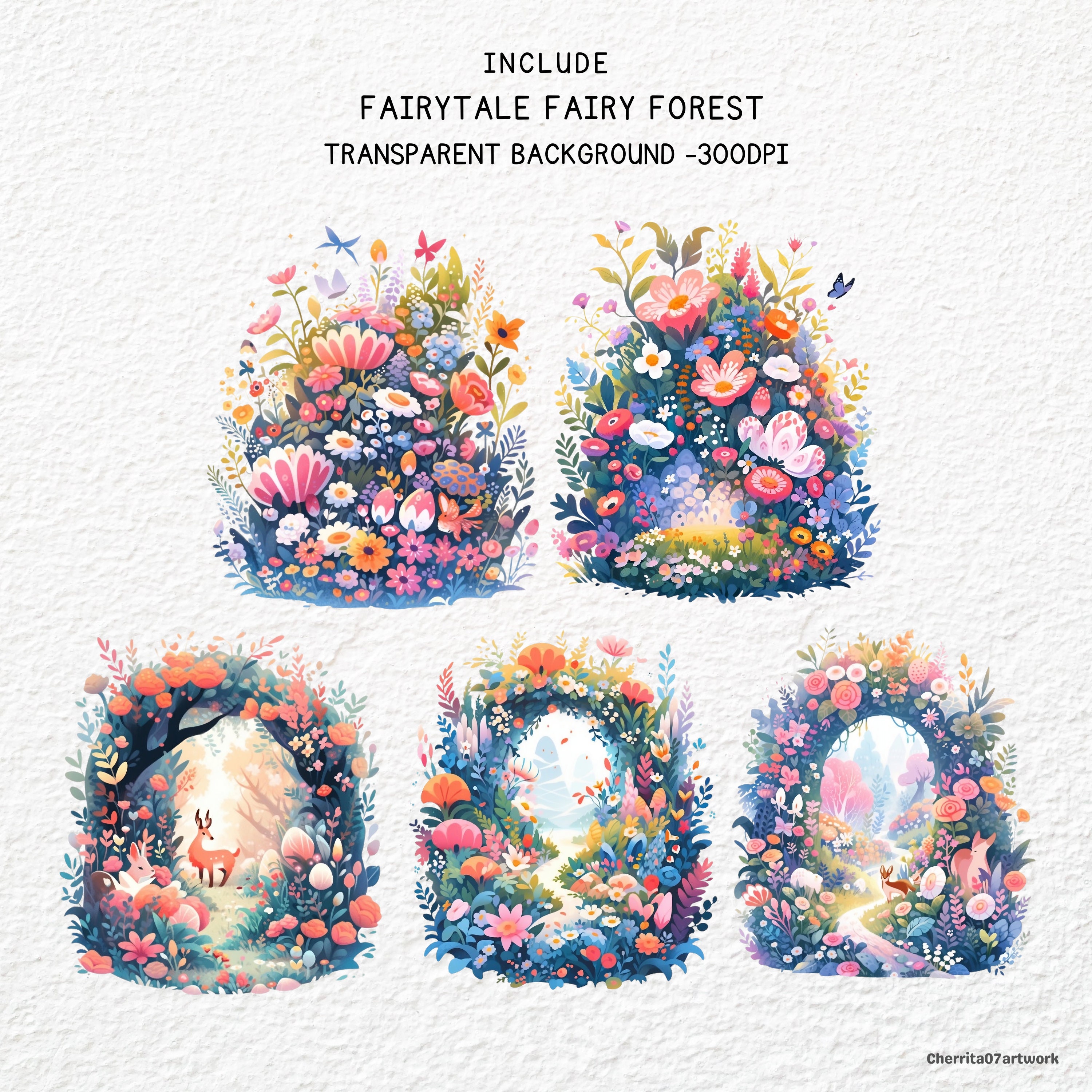 Fairytale Fairy Forest Clipart, 15 Fairy Forest PNG ,scrapbooking ...