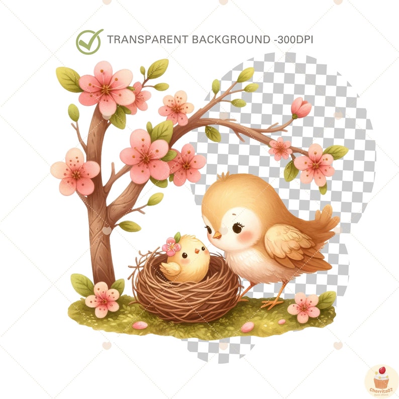 Mama and Baby Animal Clipart, Cute Woodland Animals PNG, Mother's Day ...