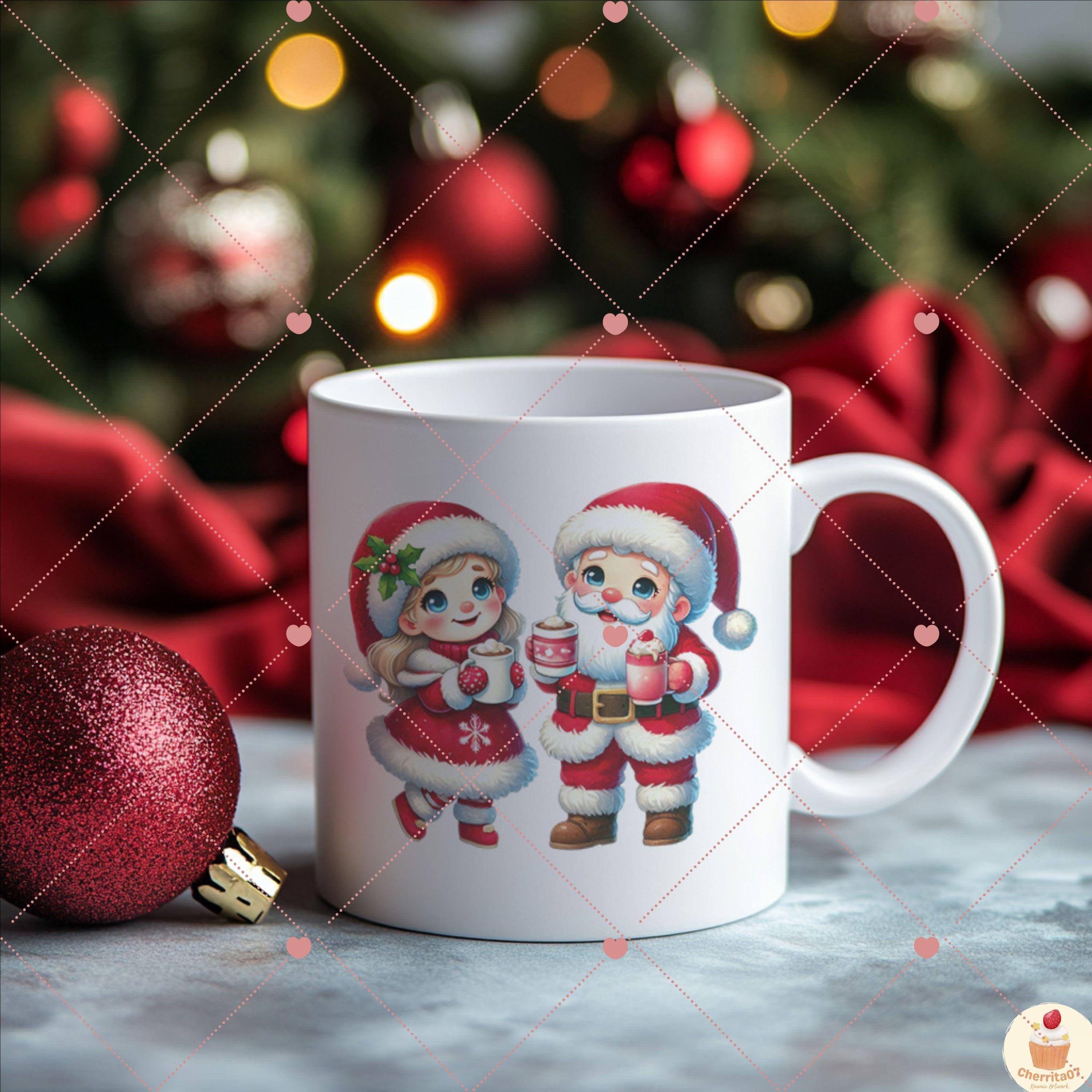 Santa and Mama Claus Clipart, Christmas Couple Png, Cozy Christmas ...