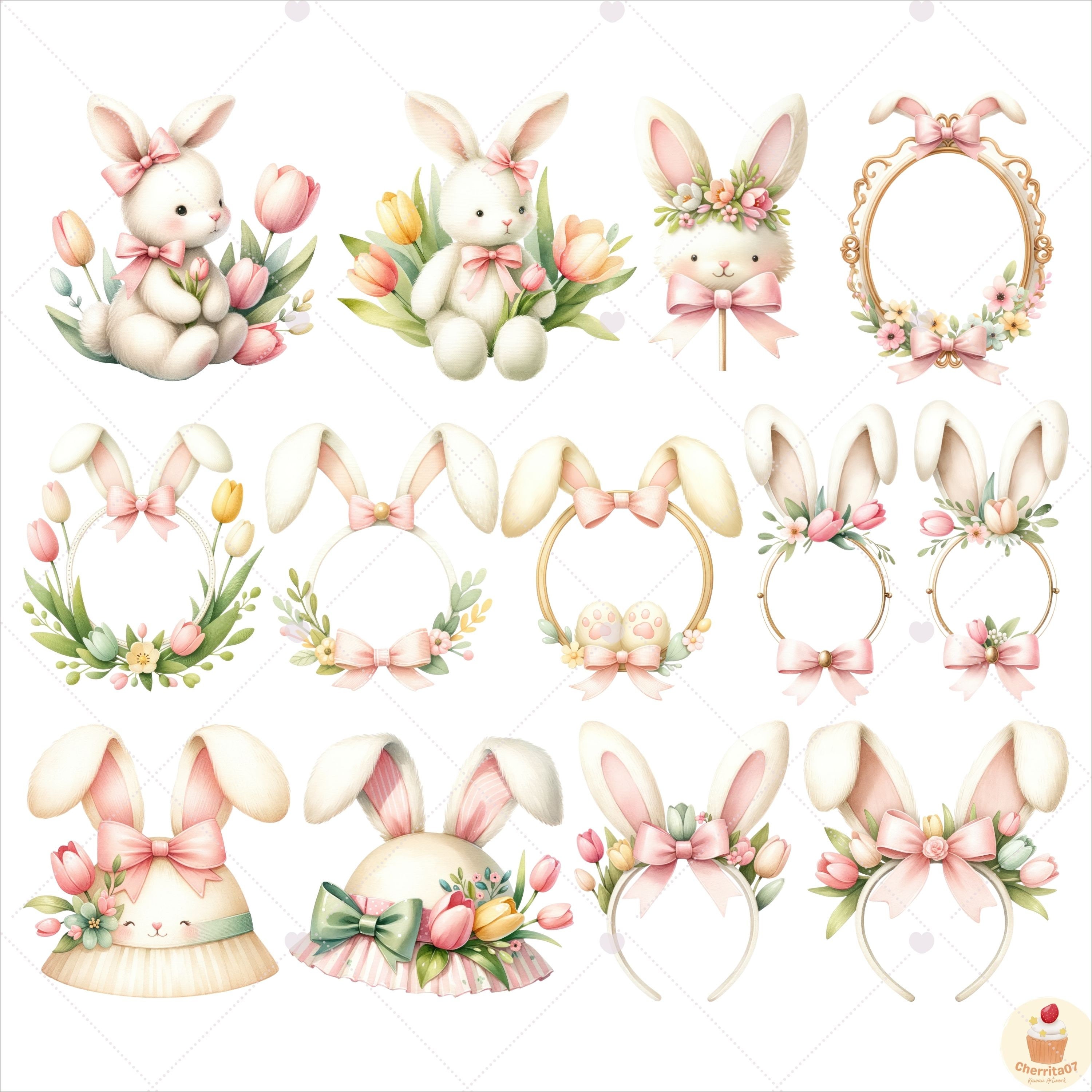 Bunny Ears Clipart, Easter Bunny PNG, Easter Frame PNG, Spring Clipart ...