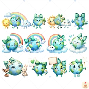 Cute Earth Clipart, Earth Day Png, Eco Friendly, Love Our Planet Png ...