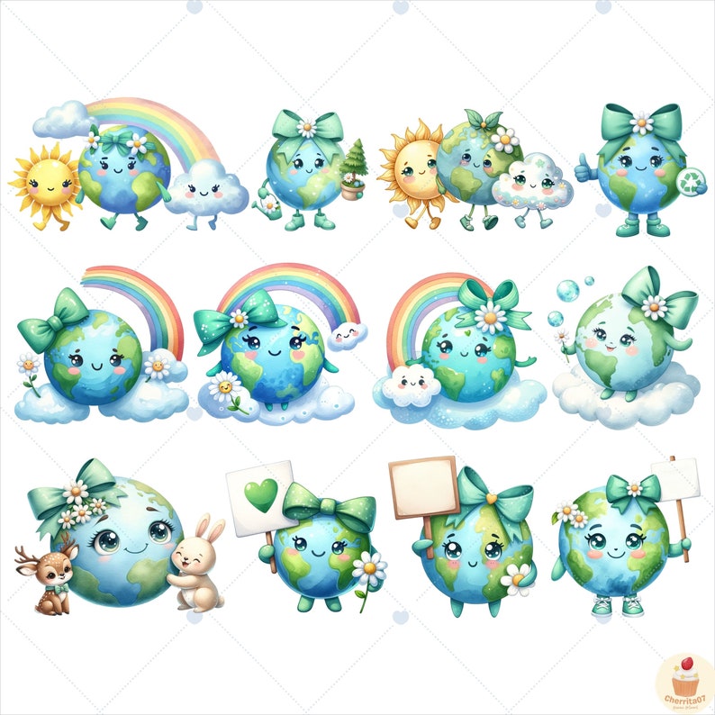 Cute Earth Clipart, Earth Day Png, Eco Friendly, Love Our Planet Png ...