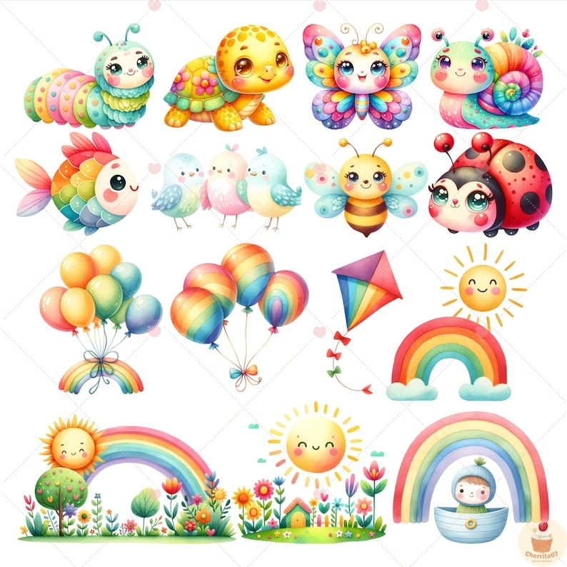 Spring Rainbow Clipart, Nursery Rainbow Png, Spring Time Clipart ...