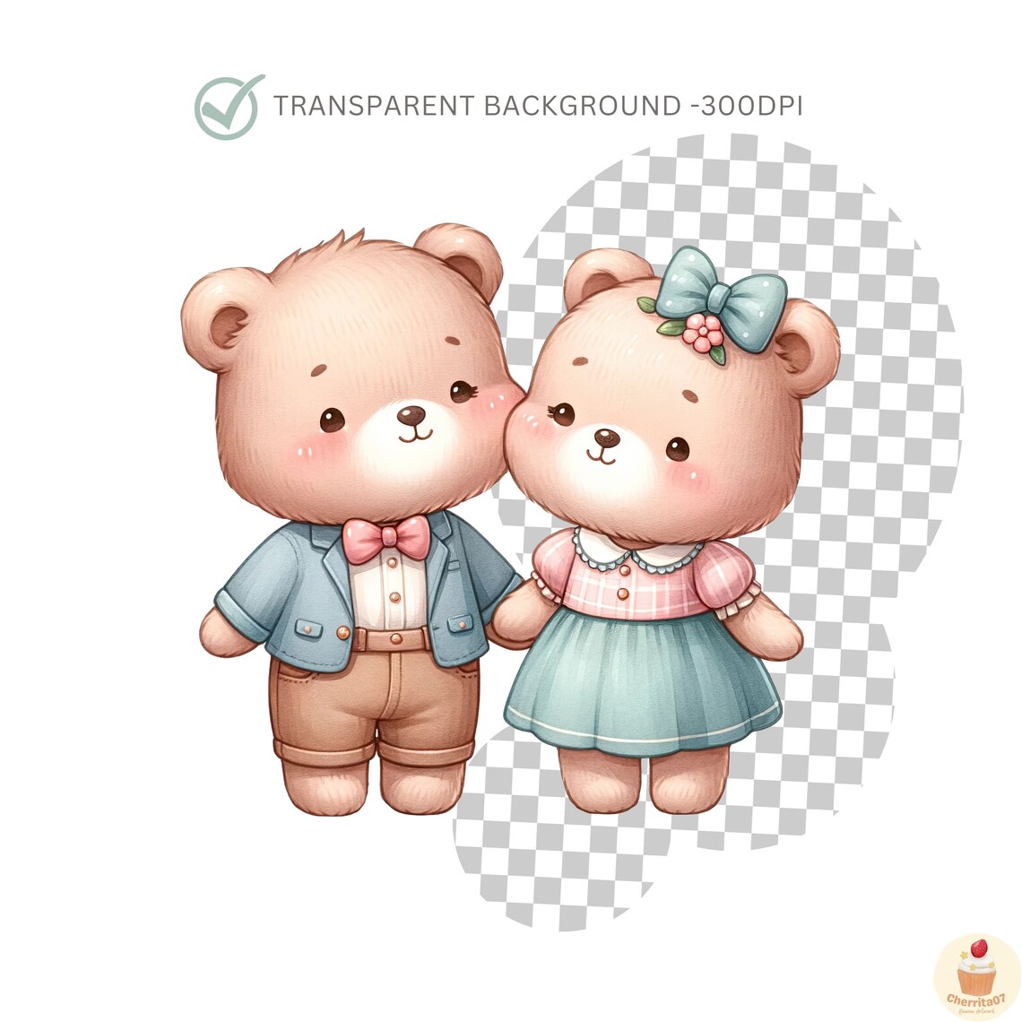 Couple Bear Clipart, Love Letter PNG, Valentines Day Clipart, Romantic ...