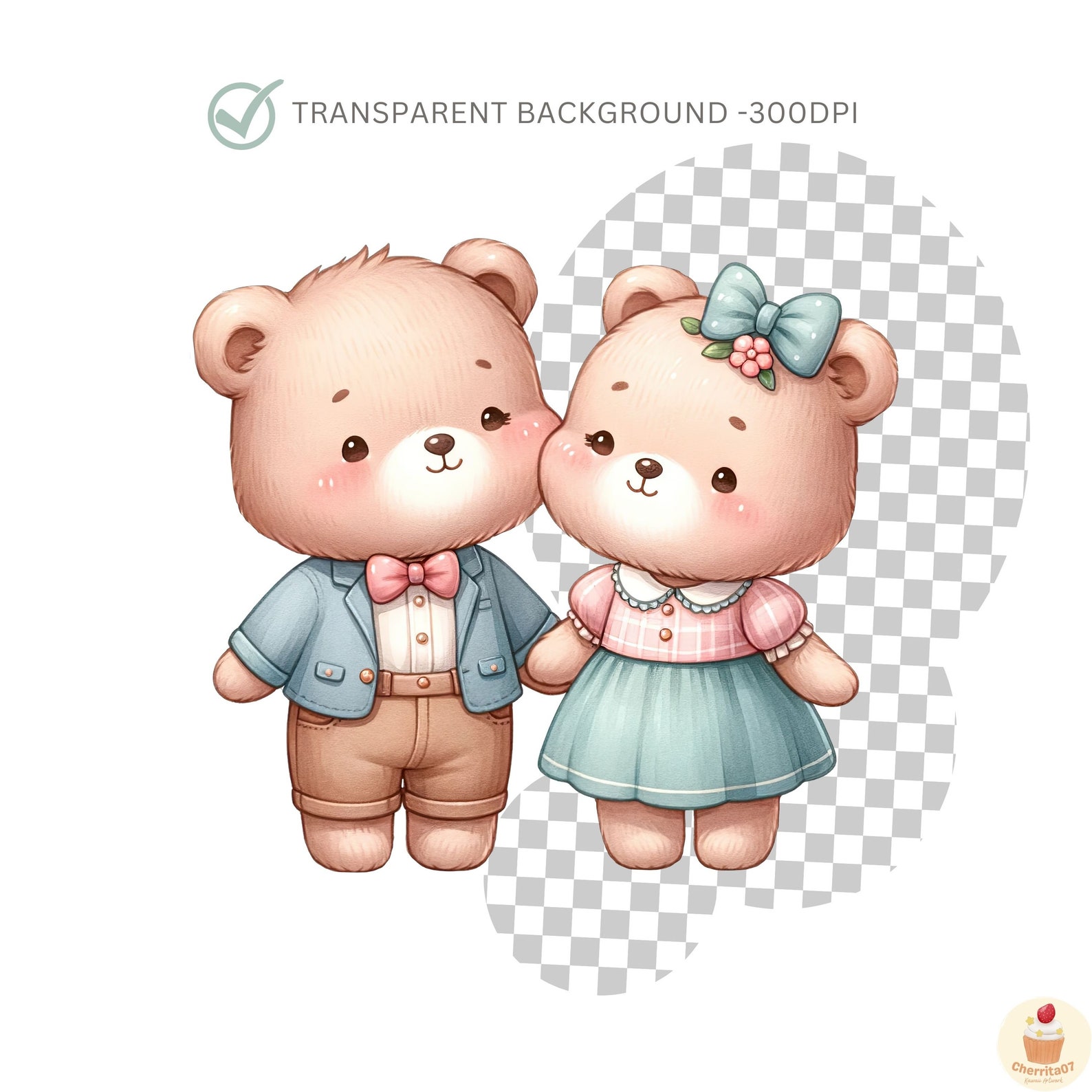 Couple Bear Clipart, Love Letter PNG, Valentines Day Clipart, Romantic ...
