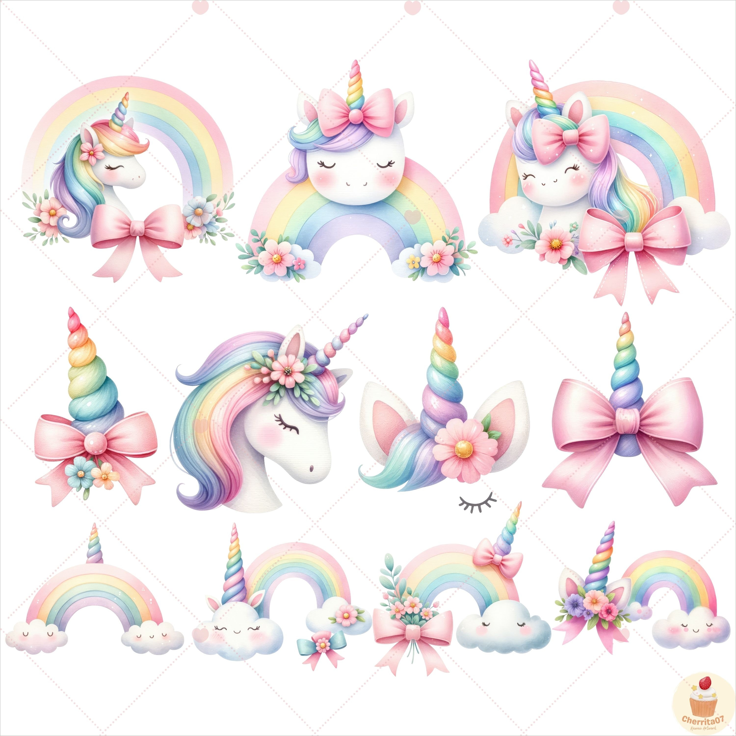 Rainbow Unicorn Clipart, Unicorn PNG, Magic Unicorn PNG, Watercolor ...