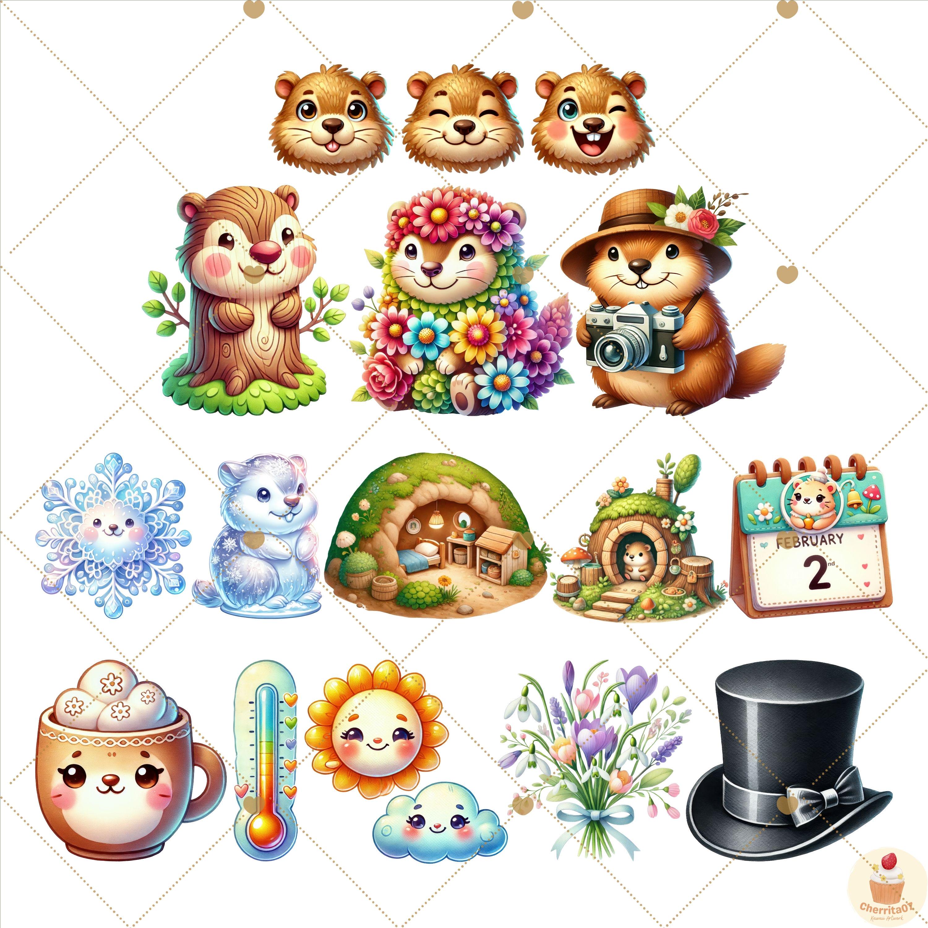 Groundhog Day Clipart, Cute Animal Png, Marmot Clipart, Spring ...