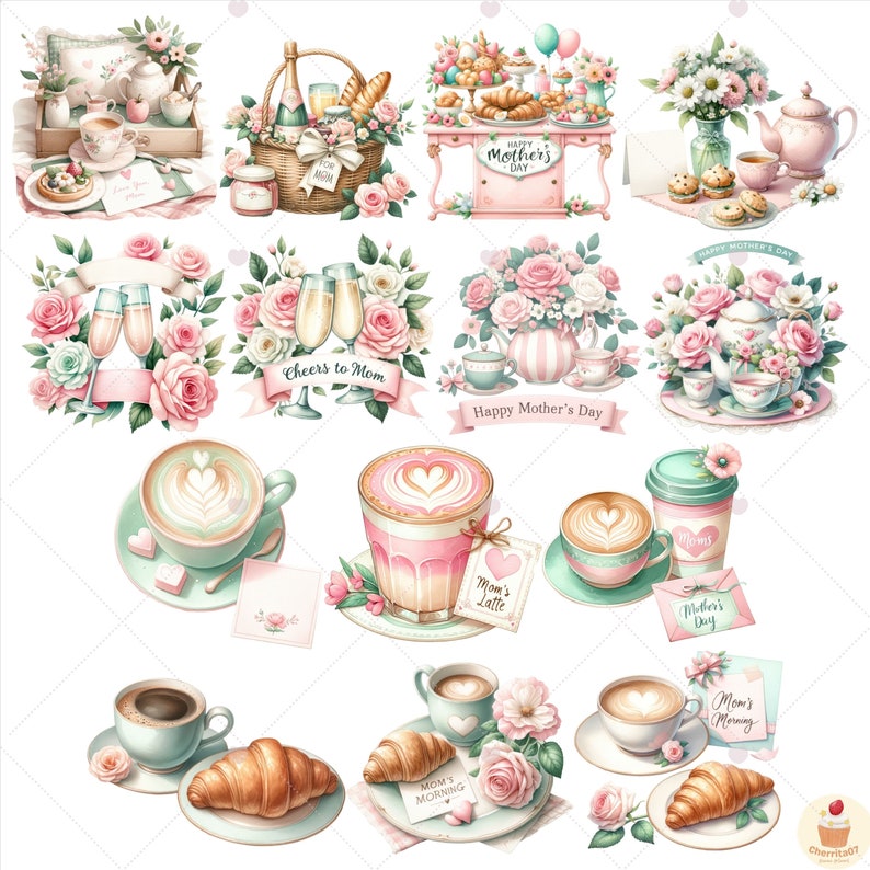 Mothers Day Brunch Clipart, Mother's Day Png, Mom Life Png, Breakfast ...