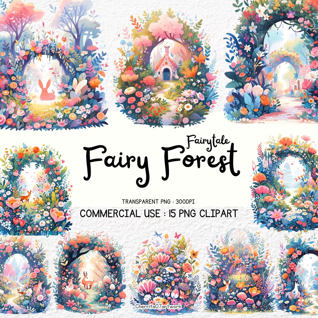 Fairytale Fairy Forest Clipart, 15 Fairy Forest PNG ,scrapbooking ...