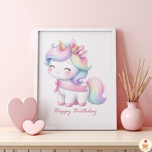 Unicorn Birthday Clipart, Rainbow Party Clipart, Magic Unicorn PNG ...