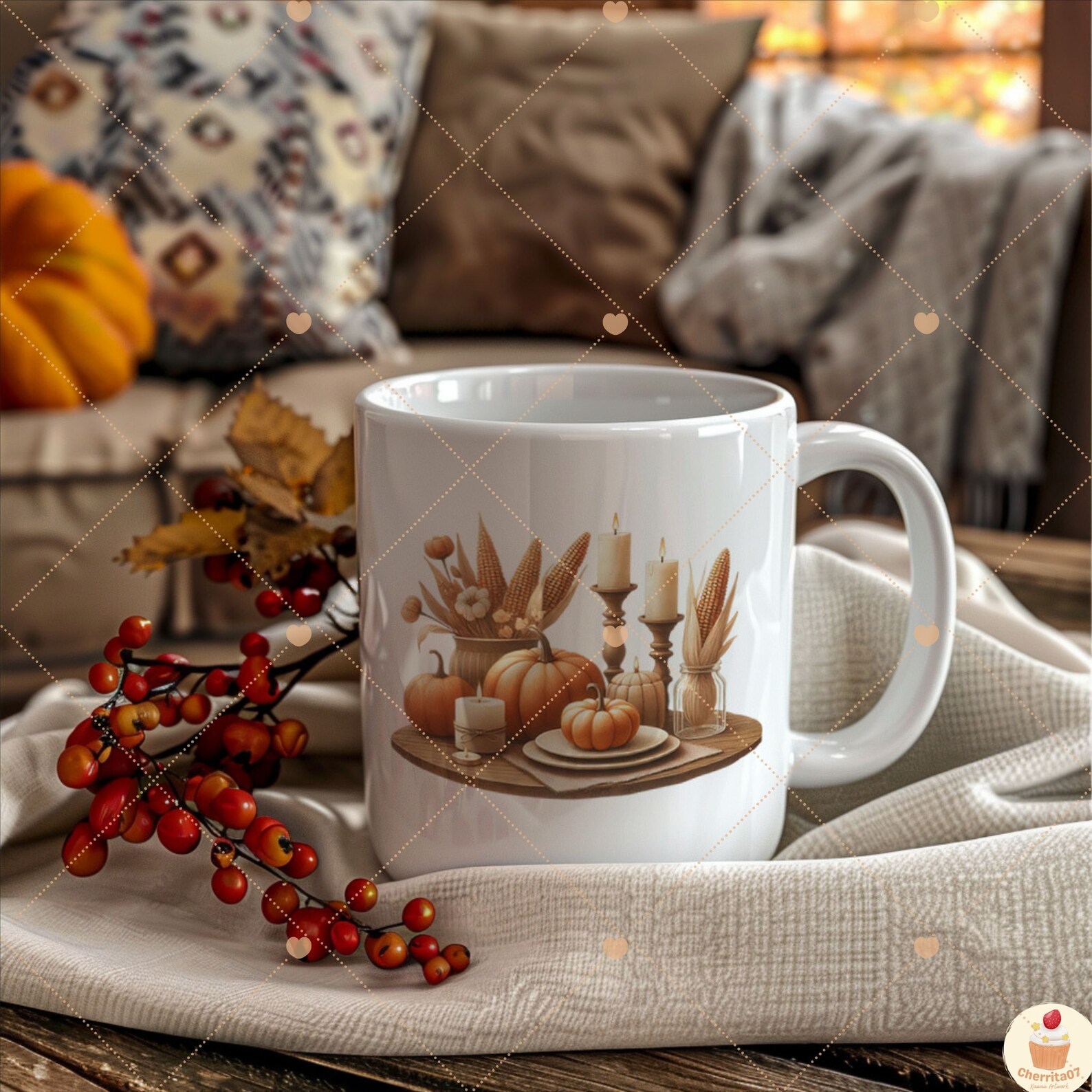 Cozy Autumn Clipart, Fall Png, Pumpkin Png, Harvest Clipart, Rustic ...