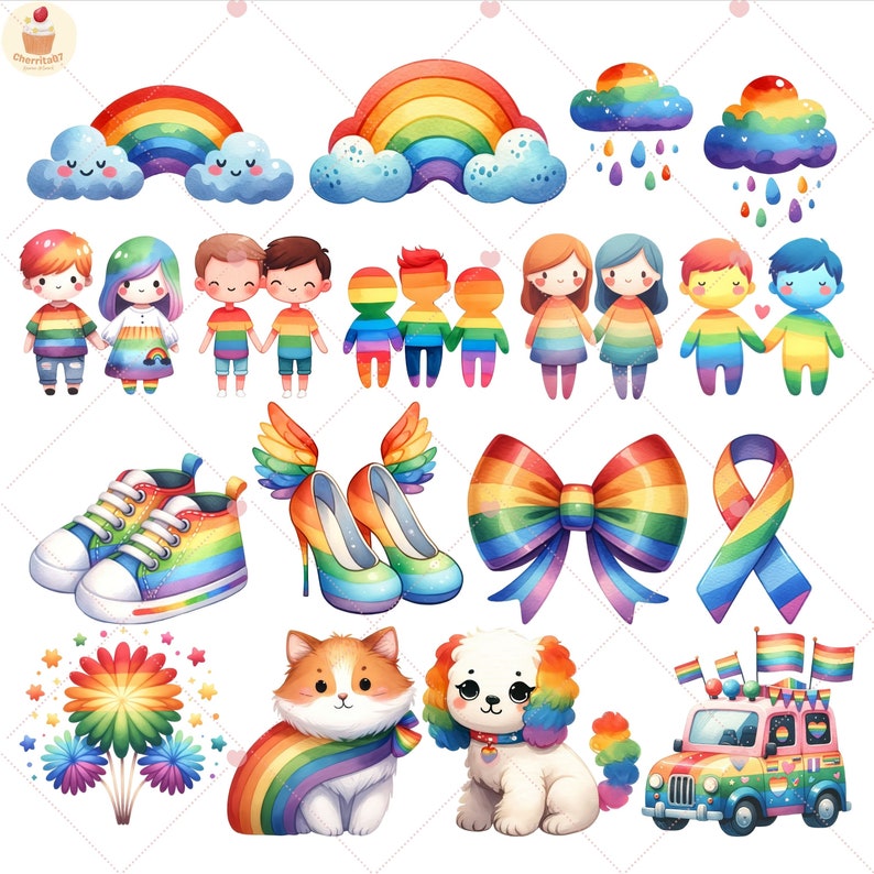 Pride Month Clipart, LGBTQ Clipart, Rainbow Png, Pride Festival, Gay ...