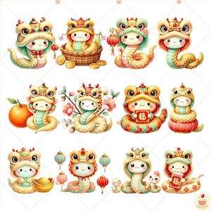 Lunar New Year Snake Clipart, Chinese New Year 2025 Clipart, Year of ...