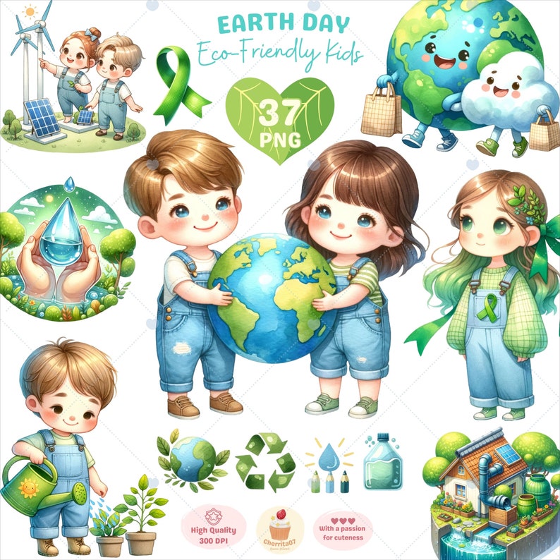 Earth Day Clipart, Eco-friendly Kid, Love Earth Png, Green Living ...