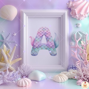 Mermaid Alphabet Clipart, Mermaid Png, Alphabet Letters, Mermaid Scales ...