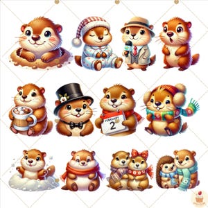 Groundhog Day Clipart, Cute Animal Png, Marmot Clipart, Spring ...