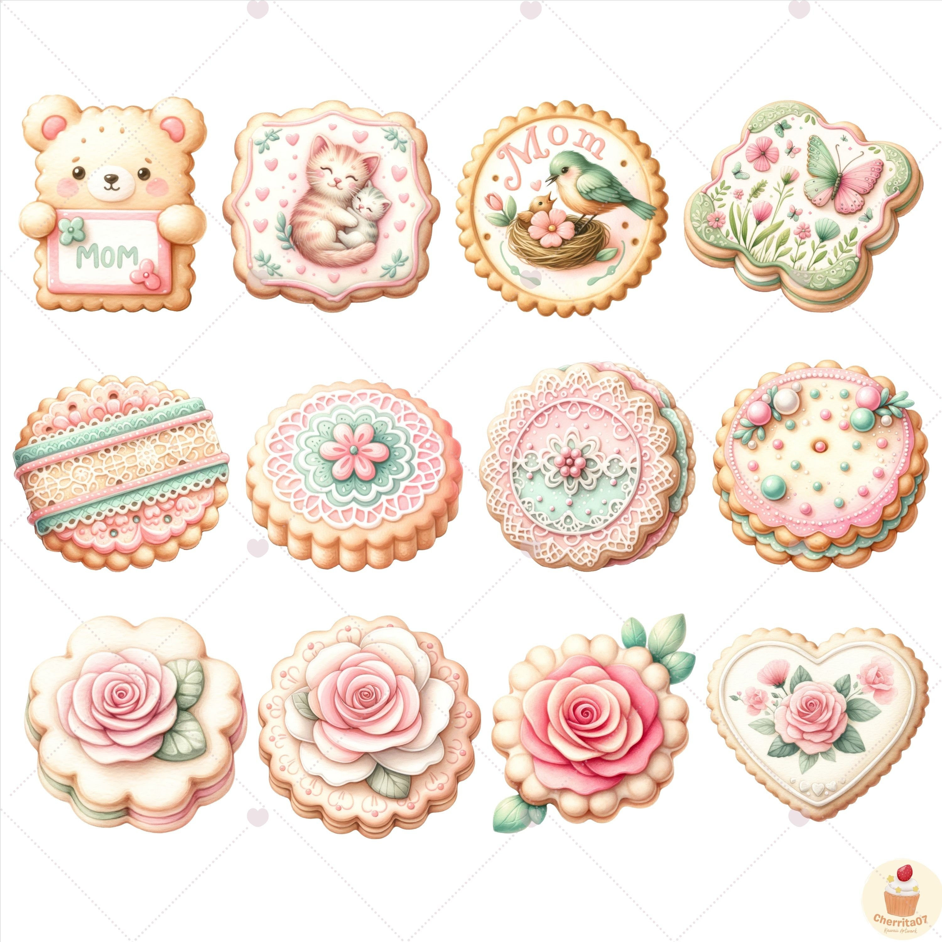 Mother's Day Biscuit Clipart, Happy Mothers Day, Pink Png, Coquette ...