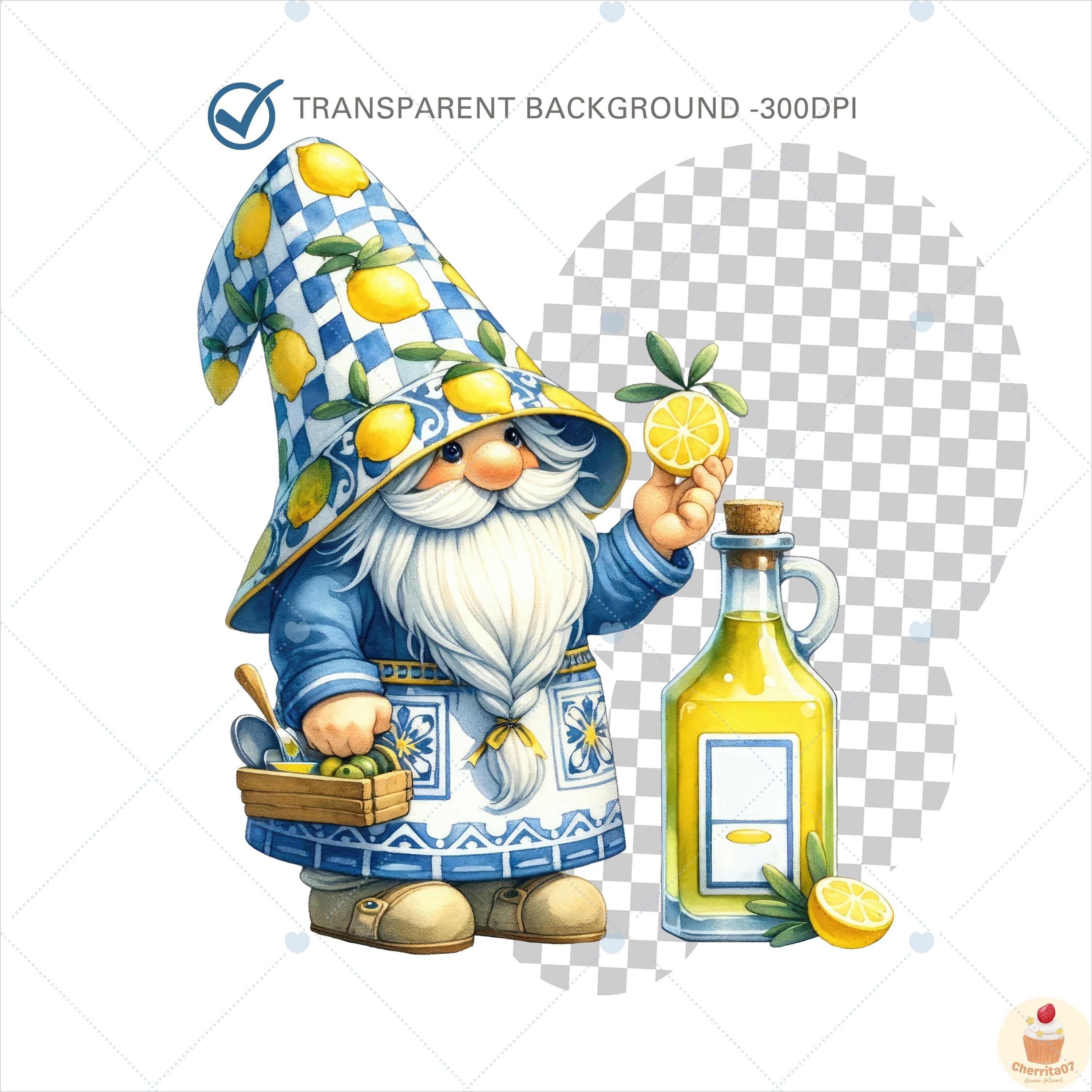 Lemon Gnome Clipart, Mediterranean Bazaar Clipart, Summer Gnome, Lemon ...