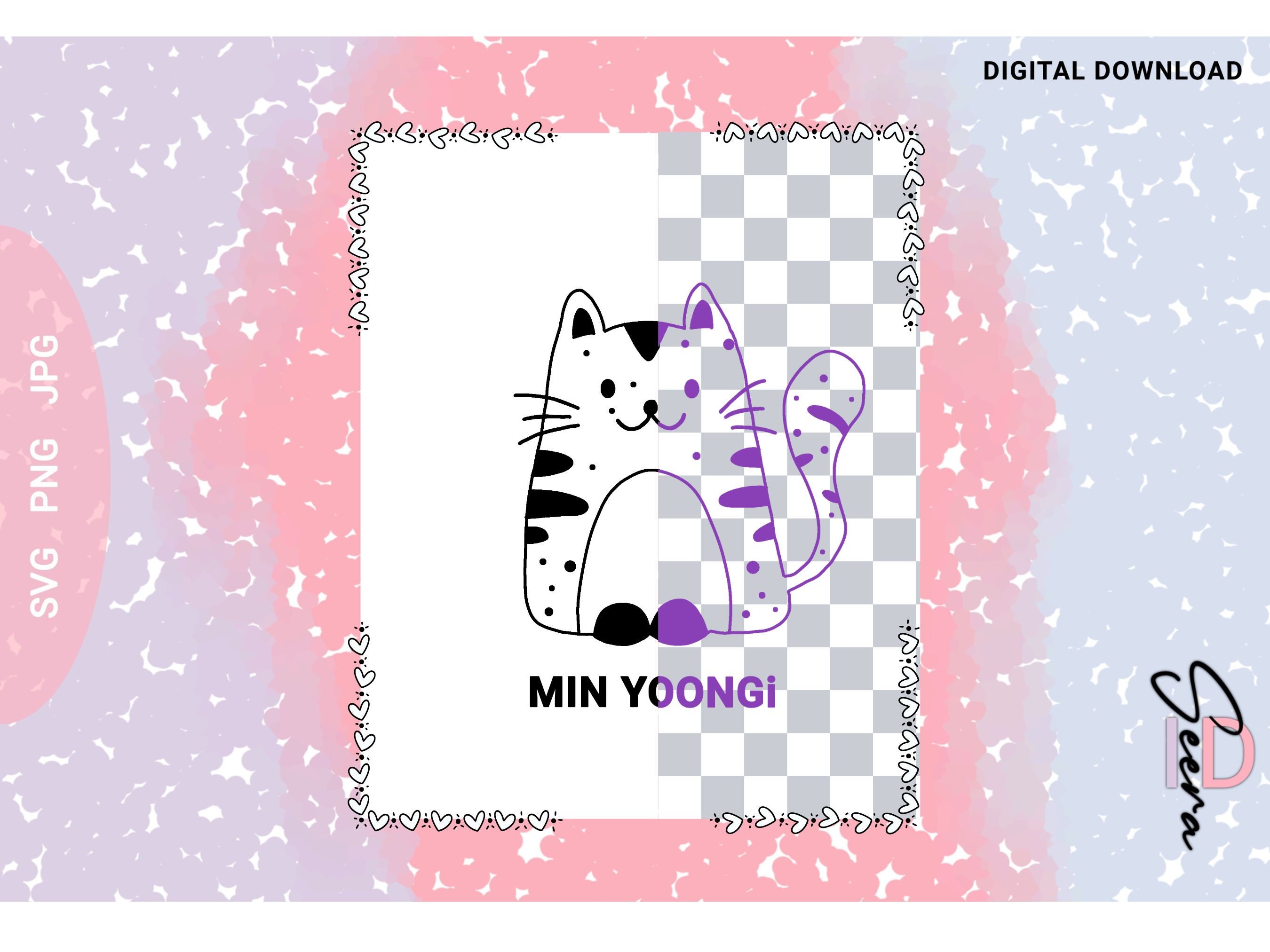 BTS SUGA VECTOR Svg Png Jpg Cricut Silhouette Suga Svg - Etsy