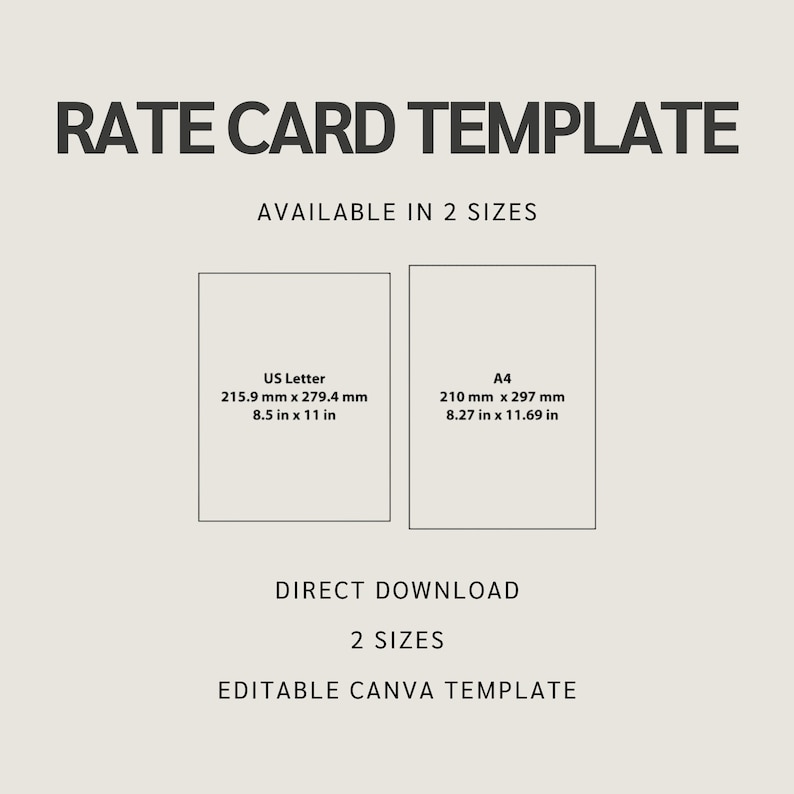 Editable UGC Rate Card Template, Modern Rate Sheet, Media Kit ...