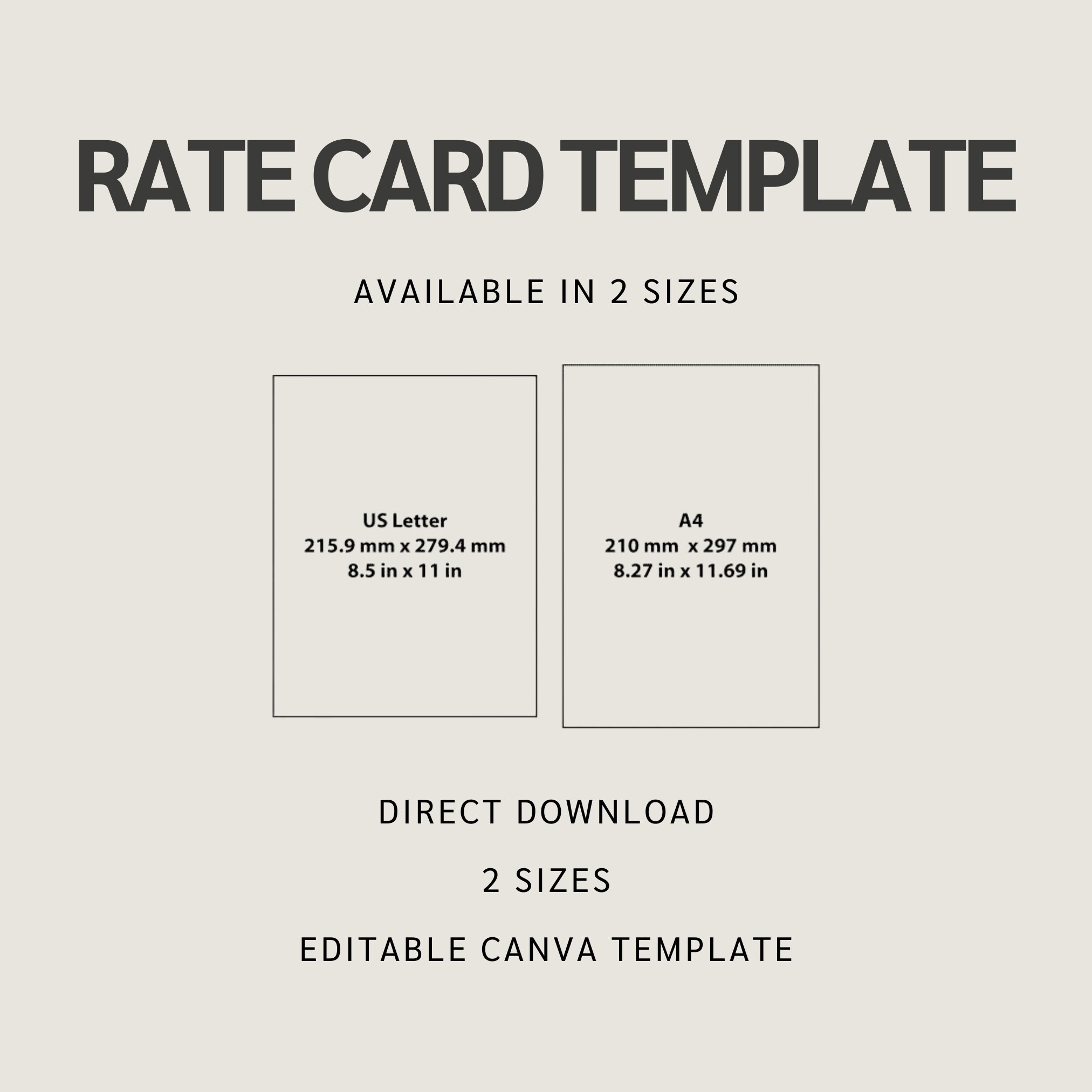 Editable UGC Rate Card Template, Modern Rate Sheet, Media Kit ...