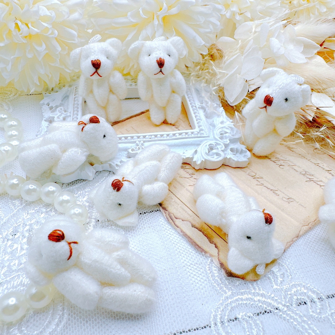 Plush Mini Teddy Bears With a Loop, Fluffy Bears Accessory, Tiny Puffy ...