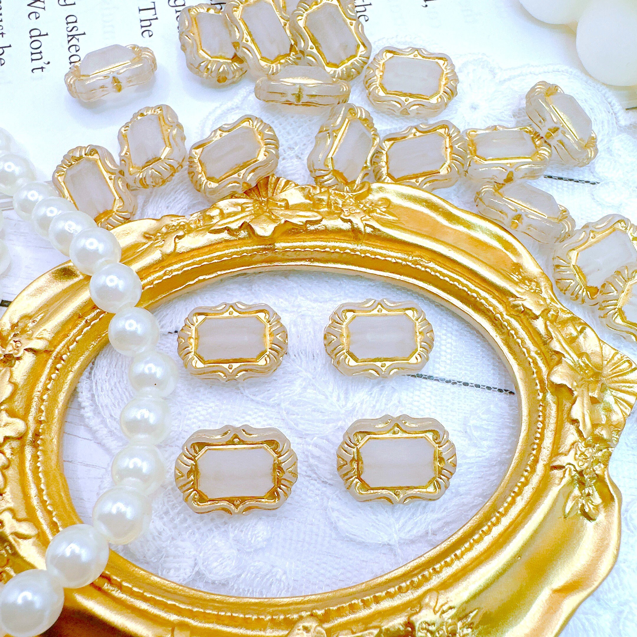 10 Pcs Vintage Style Rectangle Acrylic Beads, Clear/frosted/amber/black ...