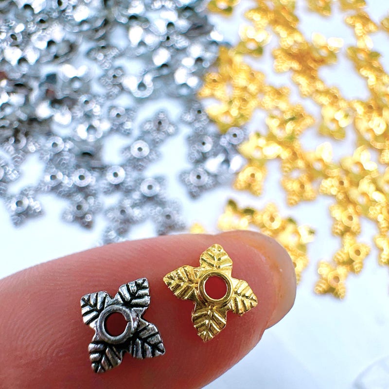 Leaf Bead Caps - Etsy