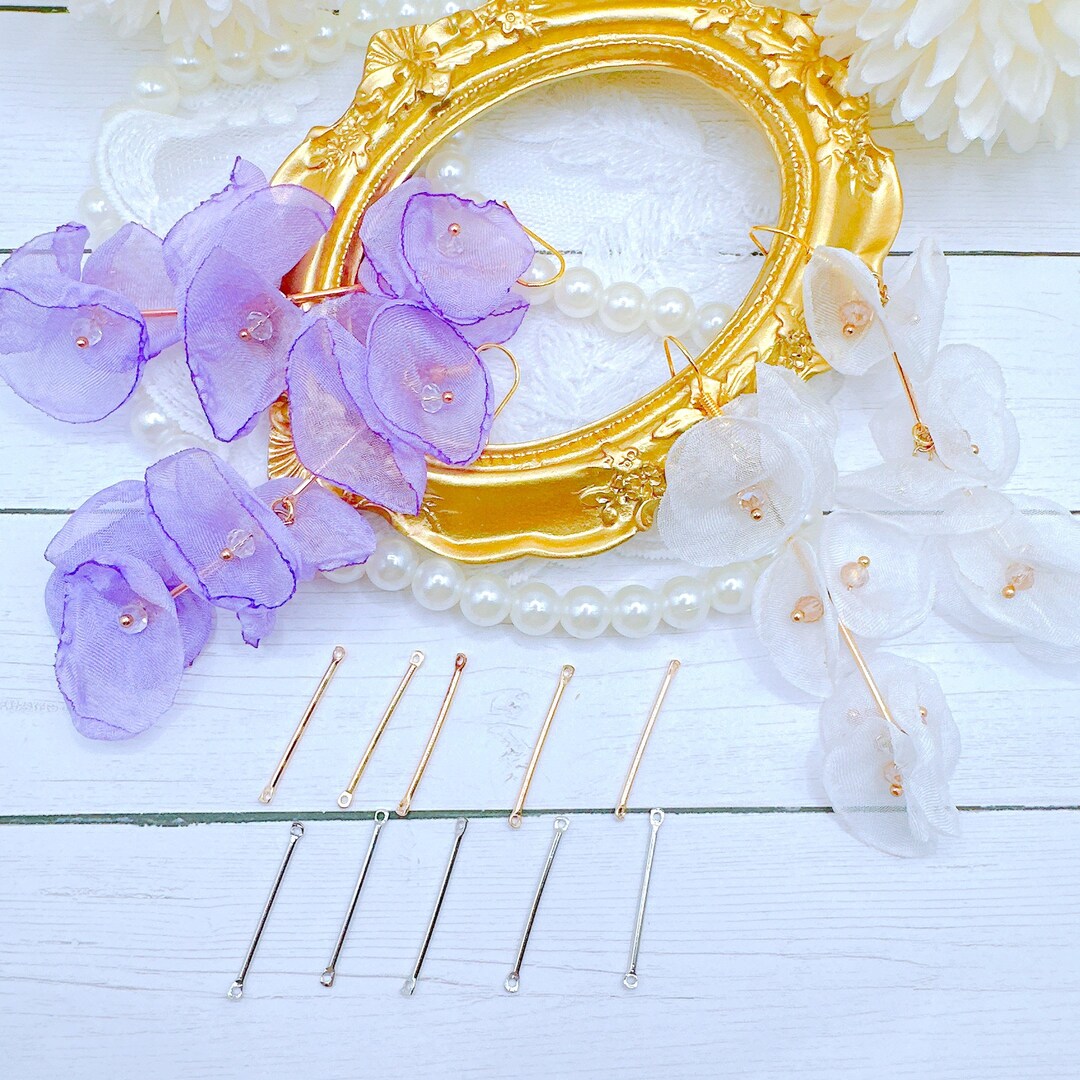 20pcs Gold/platinum Color Iron Bar Connectors With Two Loop, Straight ...