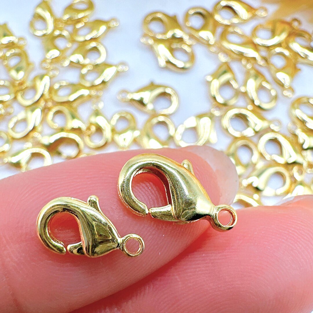 10/20pcs Brass Gold Color Lobster Claw Clasps, Self-closing Clasps ...
