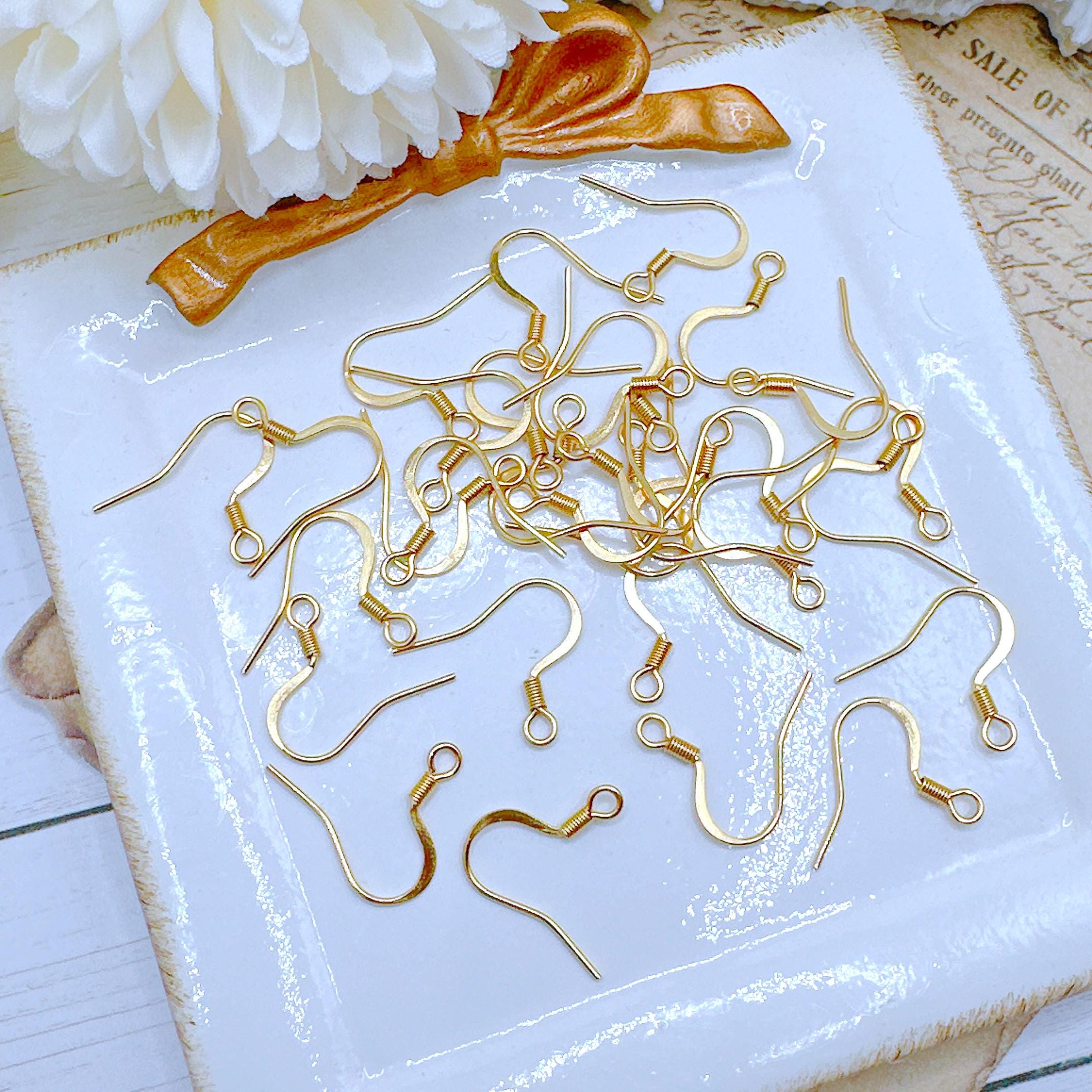 10-100pcs 316 Surgical Stainless Steel French Earring Hooks, Gold 18kgp ...