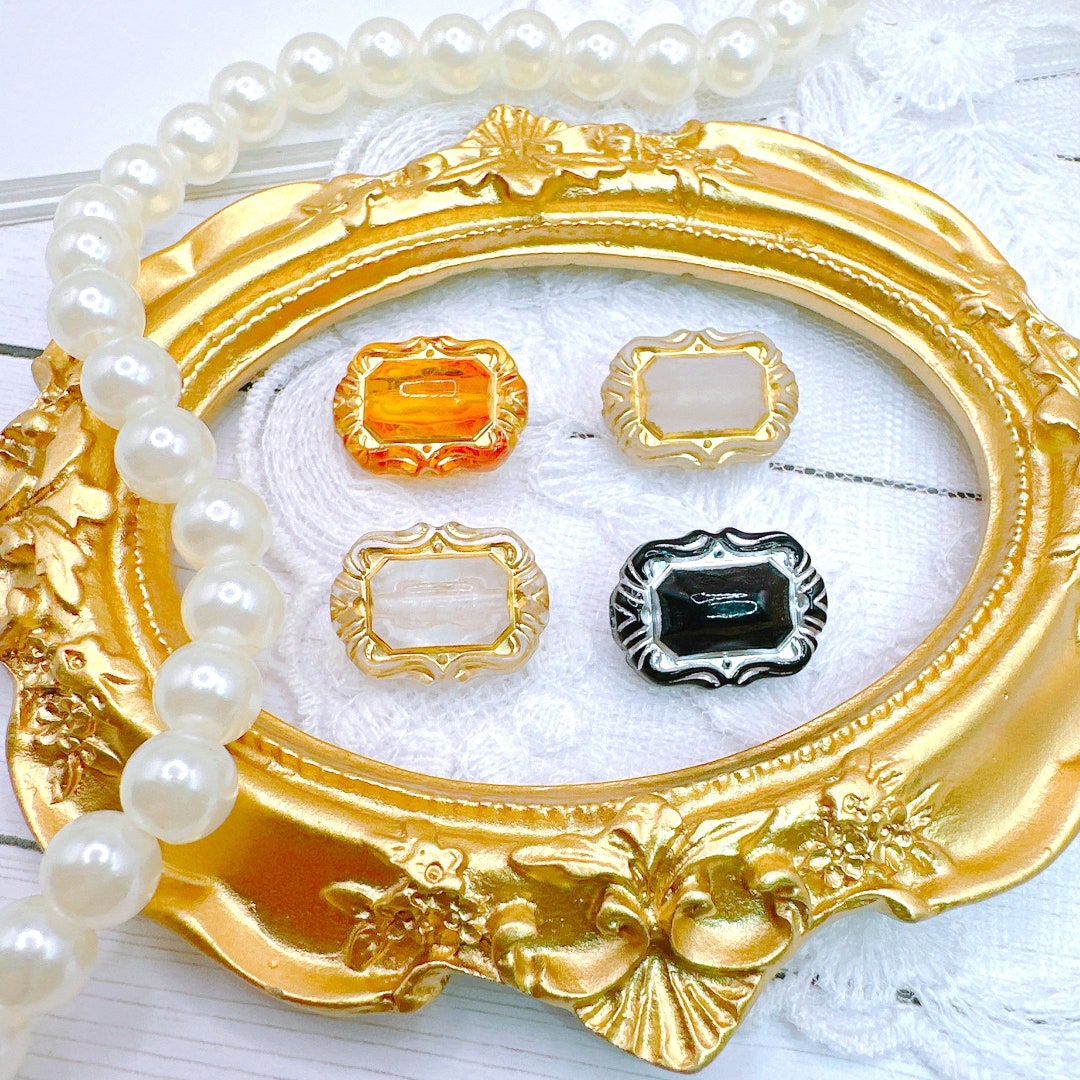 10 Pcs Vintage Style Rectangle Acrylic Beads, Clear/frosted/amber/black ...