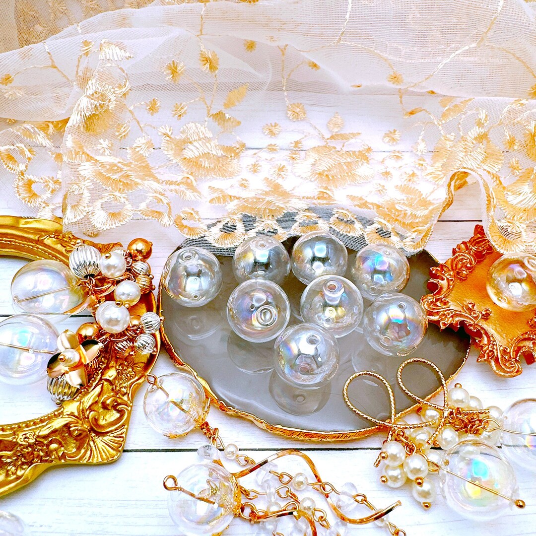 5pcs/10pcs Blown Hollowed Round Glass Balls, Glass Beads 14/16/18/20mm ...