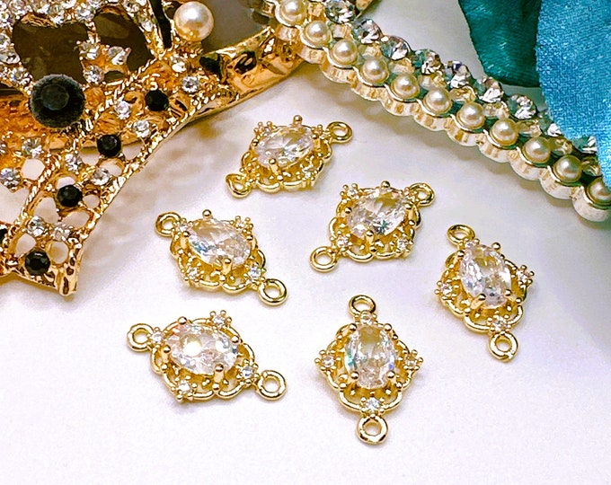 2pcs 14k Gold Plated Antique Rococo, Baroque Style Frame With Oval ...