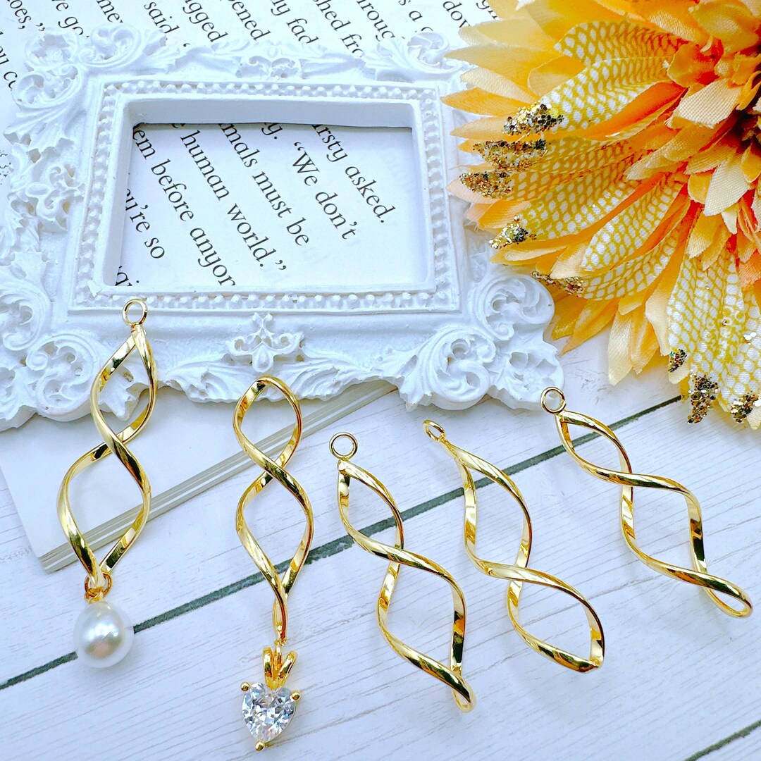 4/8 Pcs Infinity Spiral Eight Figure Charms With Loop 9×43mm, Yellow ...