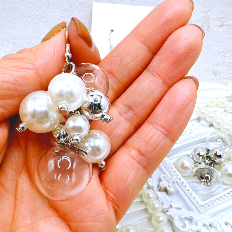 Gold/silver Gorgeous Bubble Drop Earrings, Imitation Pearls, CCB Beads ...