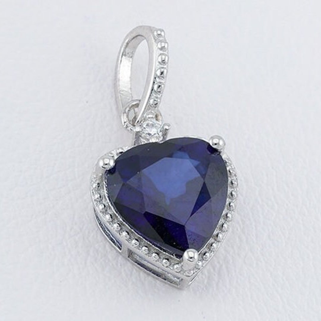 Natural Diffusion Sapphire Pendant in 925 Solid Sterling Silver / 925 ...