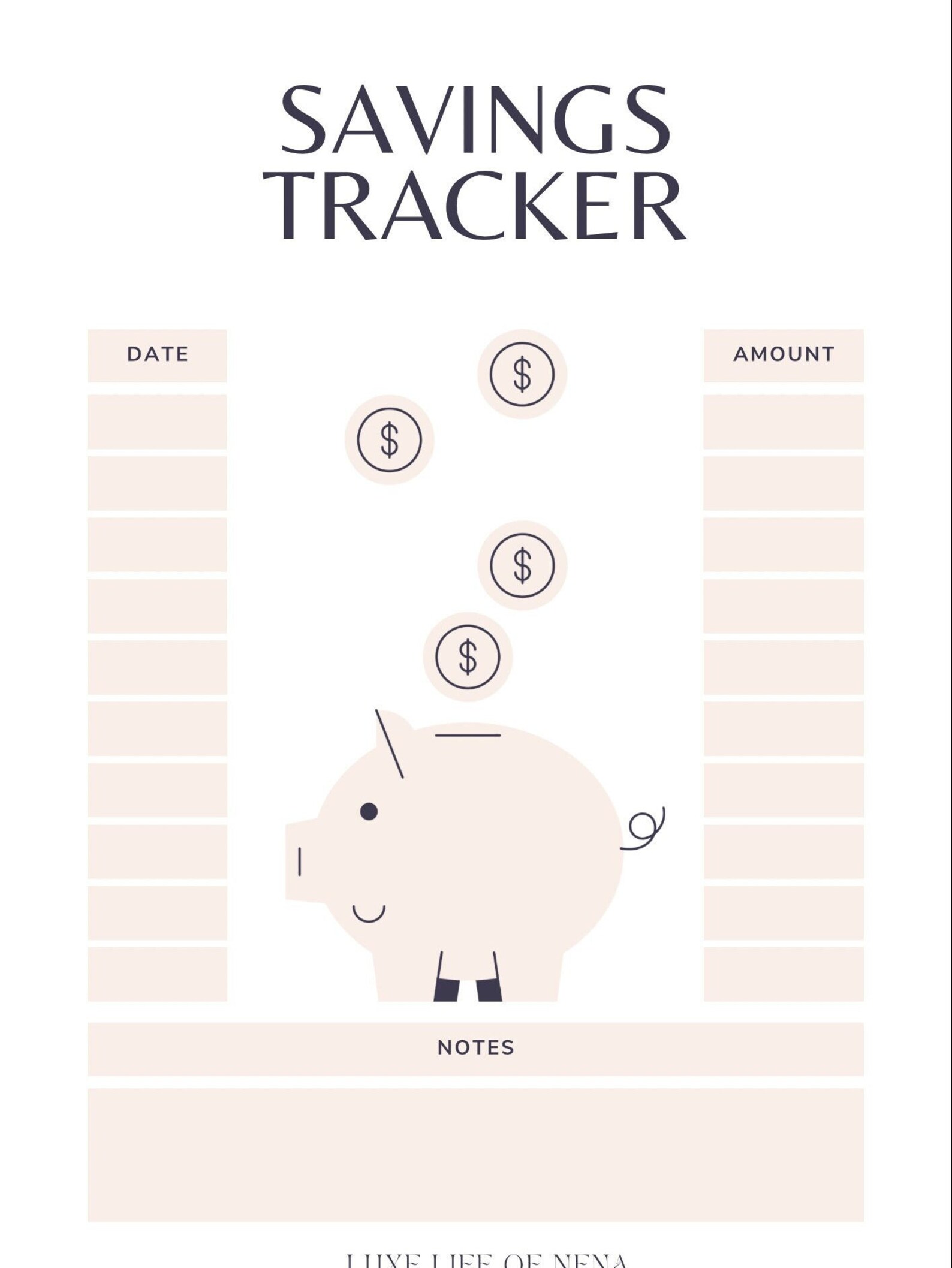 Piggy Bank Savings Tracker - Etsy