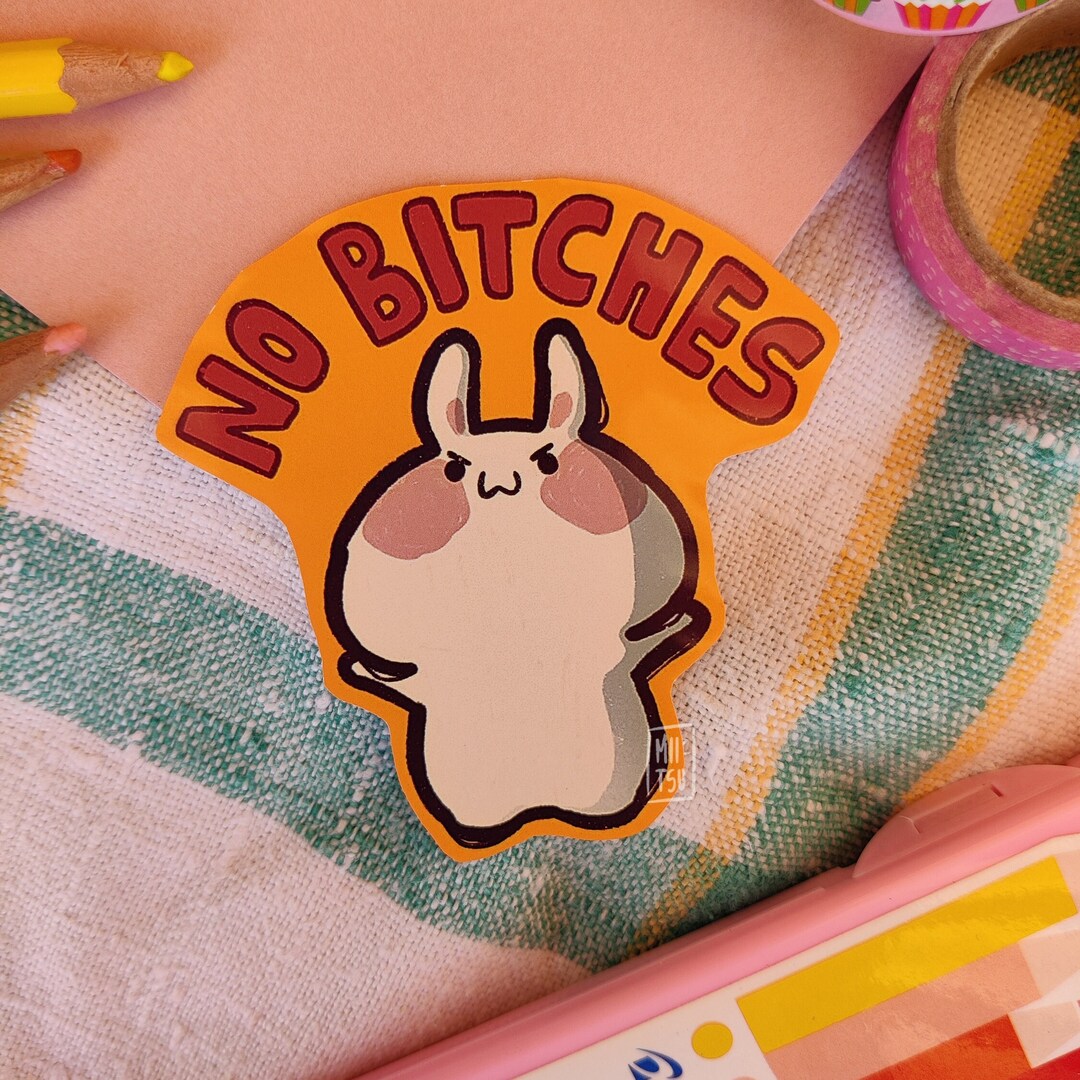 Lonely Bunny - Handmade Kawaii Cute Glossy Bunny Sticker, Fun Gift Idea ...