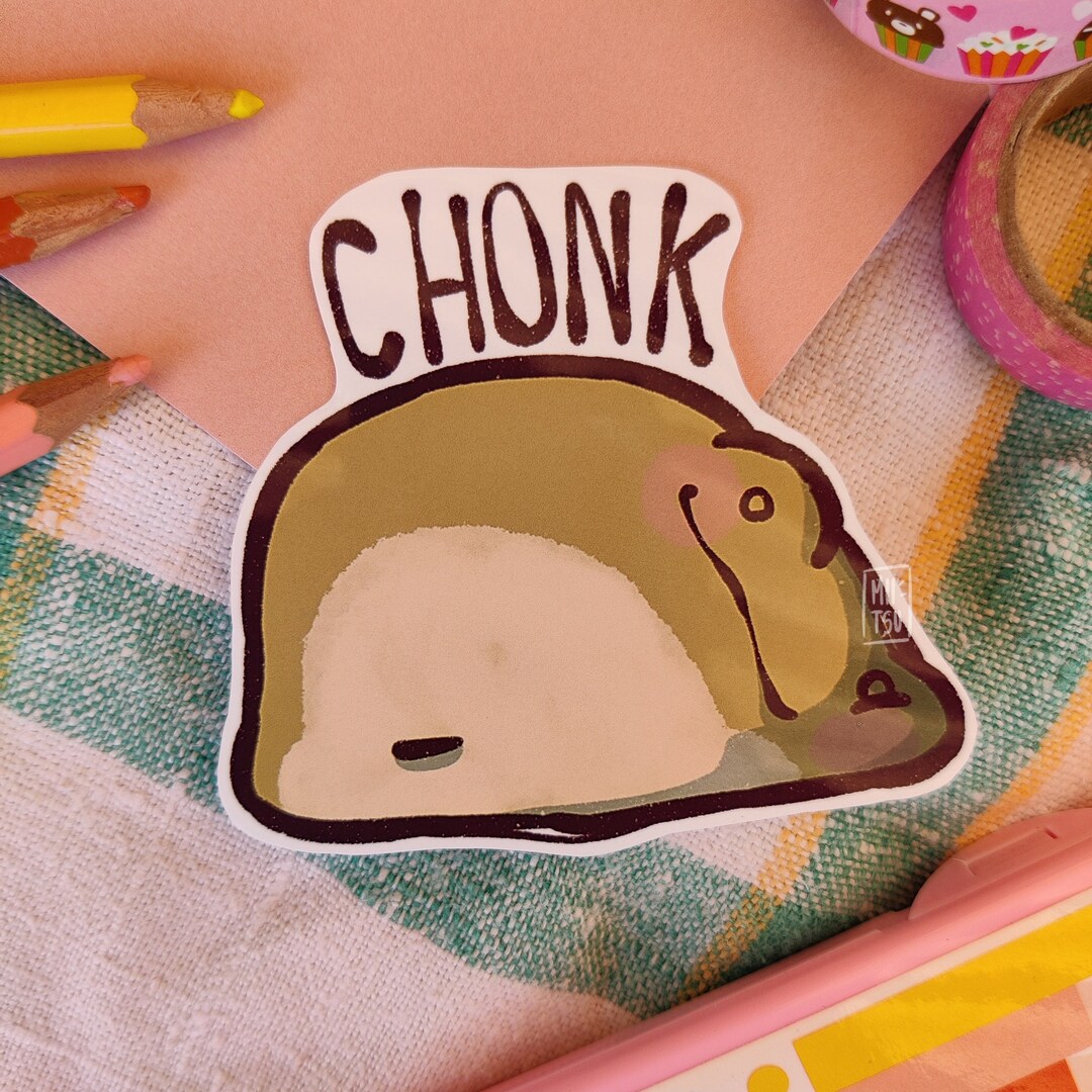 Chonk Frog - Handmade Cute Glossy Kawaii Frog Sticker, Fun Gift Idea ...