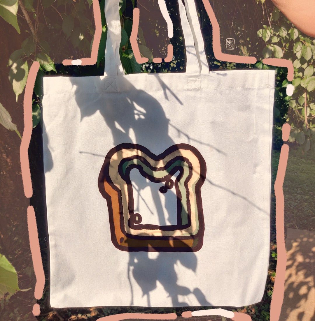 Bread Tote Bag - Heath Press Print Shopping and Grocery Bag; Cute and ...