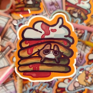 Cats in Food Stickers Set - Handmade Kawaii Cute Glossy Set of Three ...