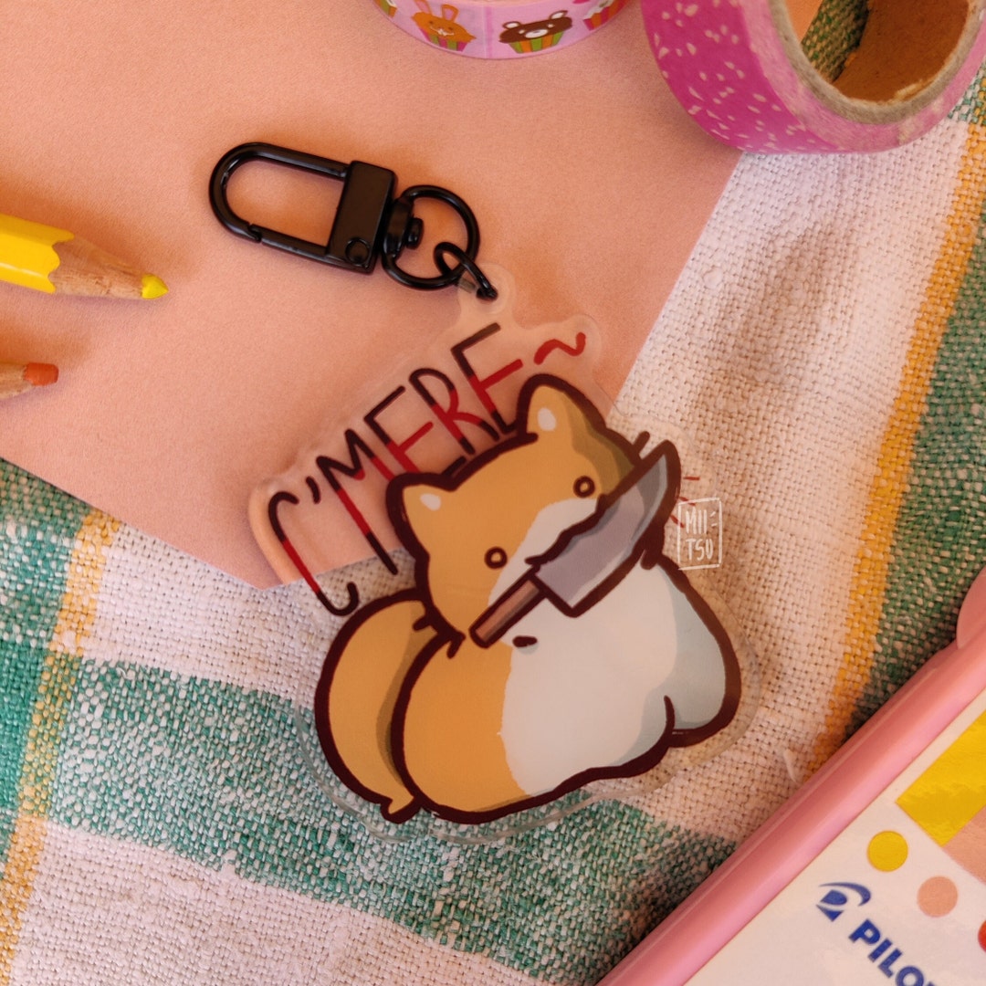 C'mere Cat Acrylic Keychain - Cute Kawaii Acrylic Double Sided Keychain ...
