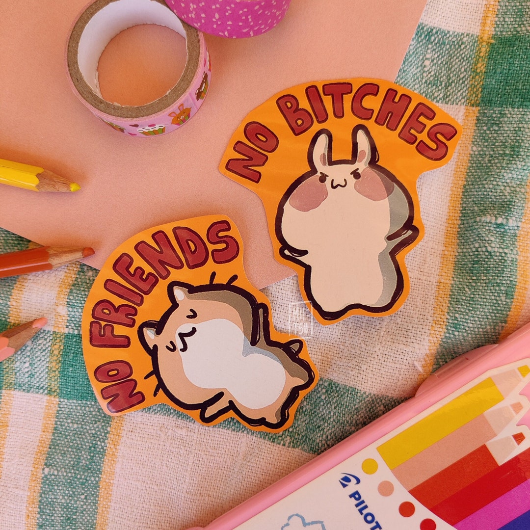 Lonely Stickers Set - Handmade Cute Kawaii Glossy Set of Two Stickers ...