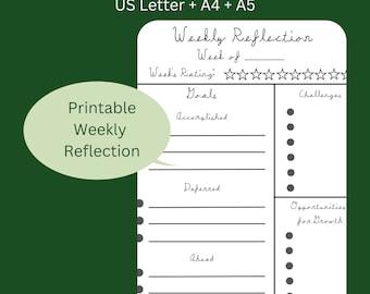 The Ultimate Weekly Reflection Planner Instant Download, Printable and ...