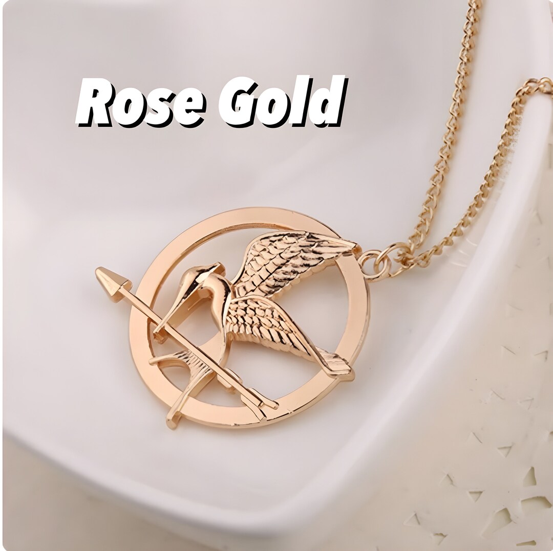 Hunger Games 2 & 3 Necklace Mockingjay Arrow Logo Pendant Vintage Movie ...