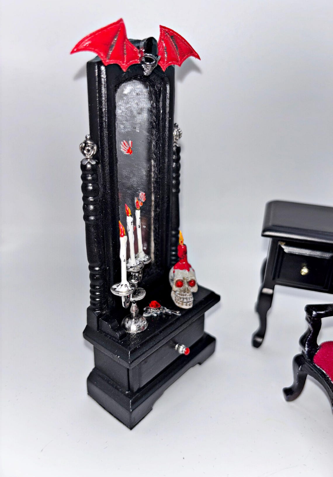 Miniature Gothic Full Length Mirror: Haunted Dollhouse Furniture ...